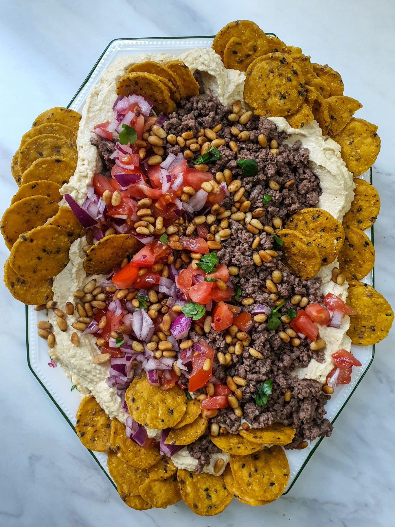 Loaded Hummus with Shawarma Ground Beef - PEANUTSWIRLS