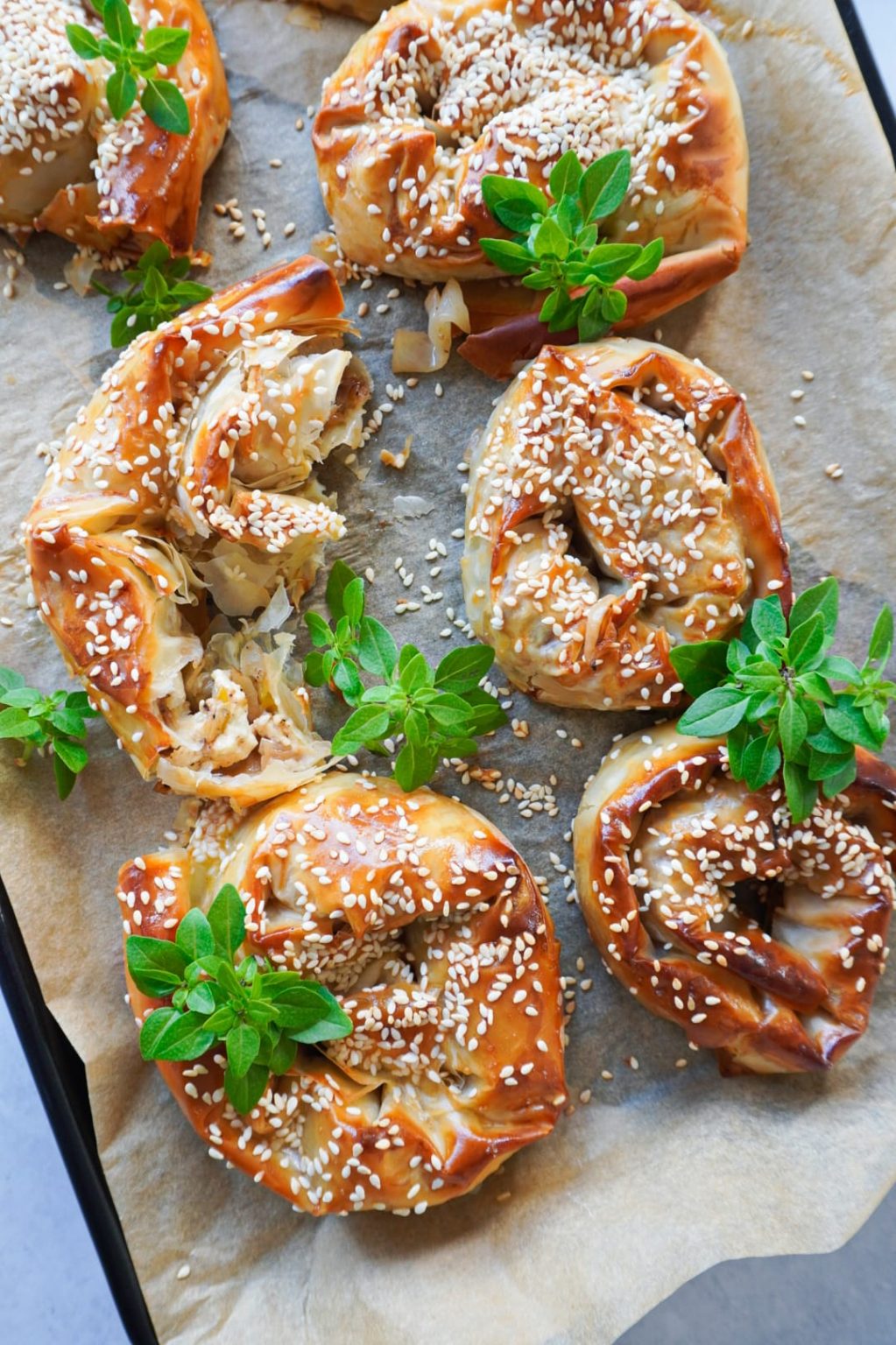 Caramelised Cabbage and Leek Turkish Borek - PEANUTSWIRLS