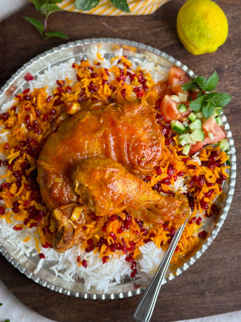 Zereshk Polo Morgh - Persian Barberry RIce With Chicken