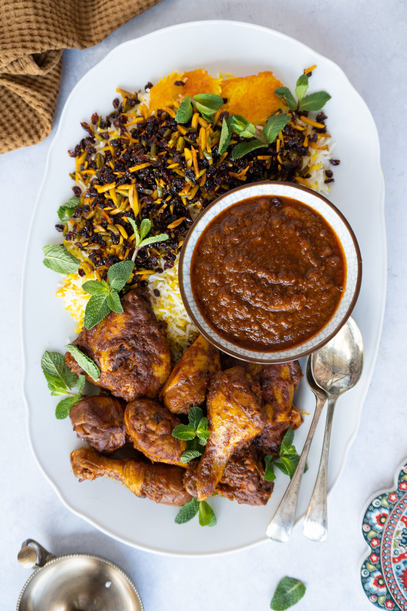 Zereshk Polo Morgh - Persian Barberry RIce With Chicken